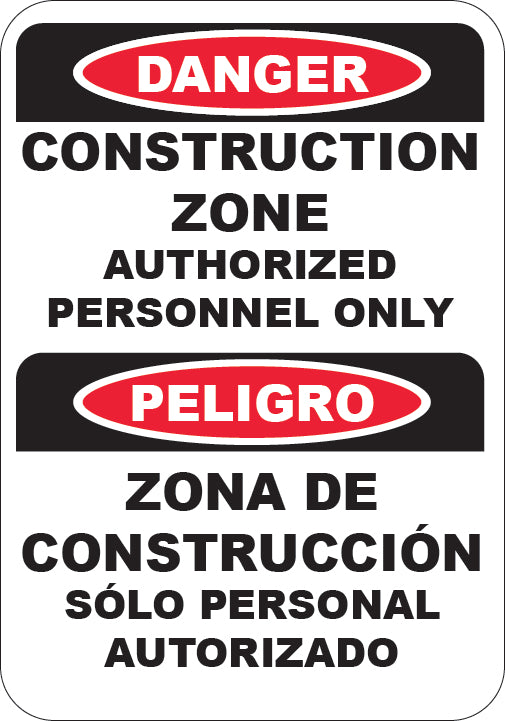 Construction Site Authorized Personnel Only English/Spanish – Sign Wise