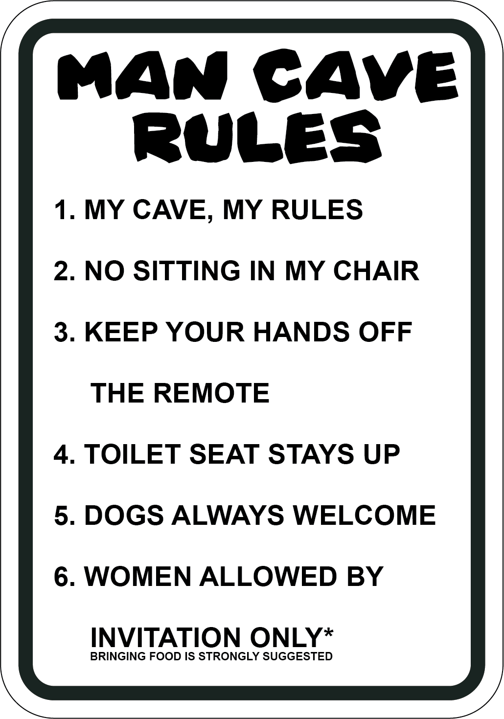 Man Cave Rules Printable