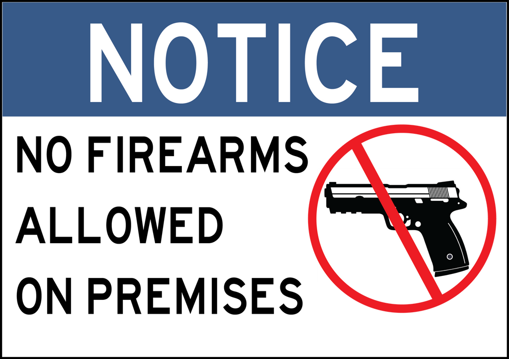 No Firearms Allowed Decal 7x10 - 2 per package – Sign Wise