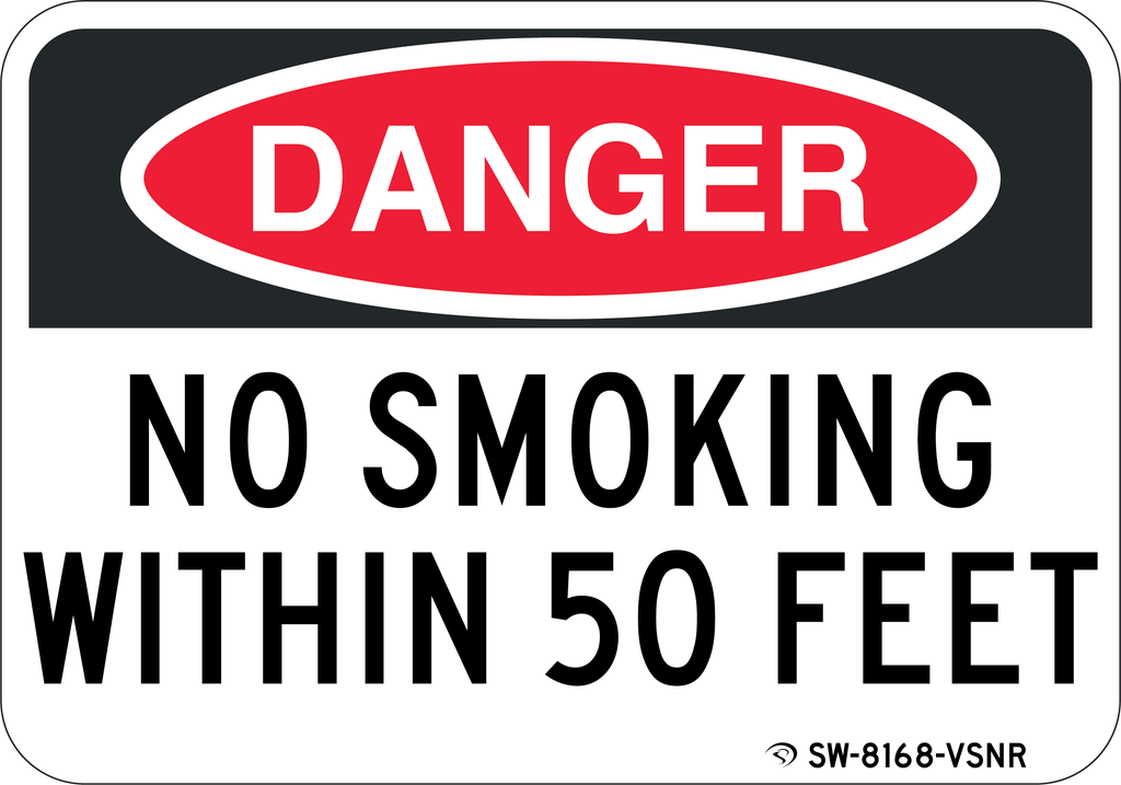 Danger No Smoking Within 50 Feet Sign – Sign Wise